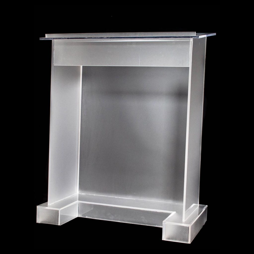 DOUBLE WIDE FROSTED LUCITE PODIUM - AMP'D Entertainment Inc.