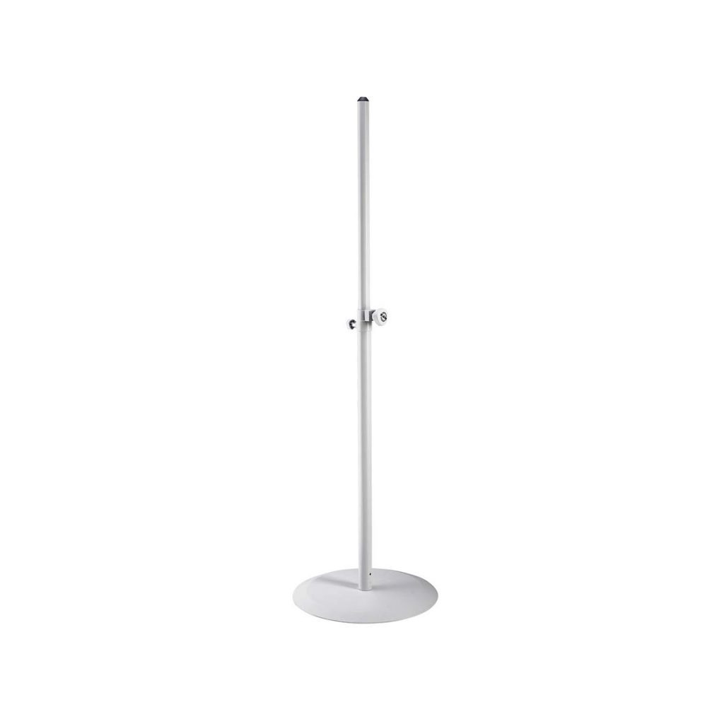 K&M ROUND-BASE SPEAKER STAND - WHITE - AMP'D Entertainment Inc.
